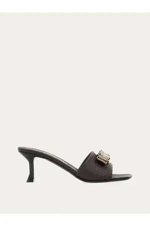 FERRAGAMO Raffia Vara Bow Slide