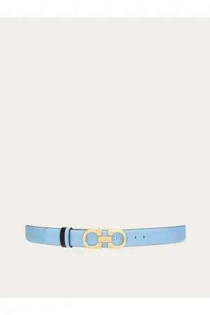 FERRAGAMO Reversible And Adjustable Gancini Belt Blue