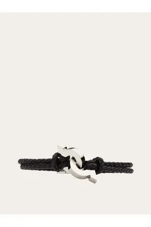 FERRAGAMO Bracelet With Intertwined Gancini - Black