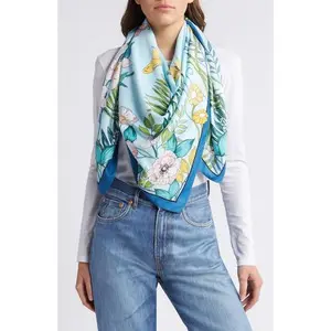 Tasha Butterfly Floral Scarf - Blue Multi