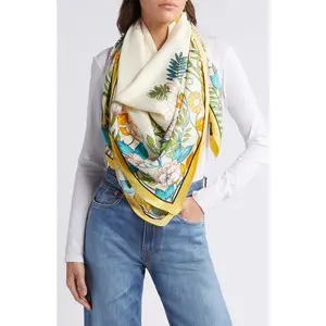 Tasha Butterfly Floral Scarf - Ivory Multi