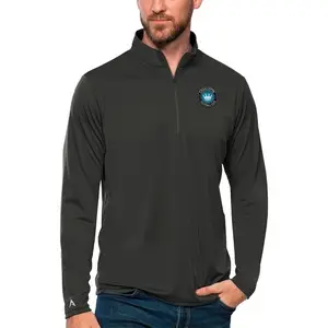 ANTIGUA Charlotte Fc Tribute Quarter-zip Pullover Top By - Charcoal