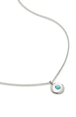 Monica Vinader December Birthstone Turquoise Pendant Necklace - Sterling Silver