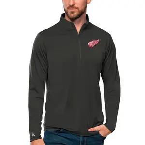 ANTIGUA Detroit Red Wings Quarter-zip Pullover Top - Charcoal