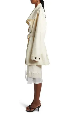 Bottega Veneta Double Breasted Cotton Twill Trench Coat