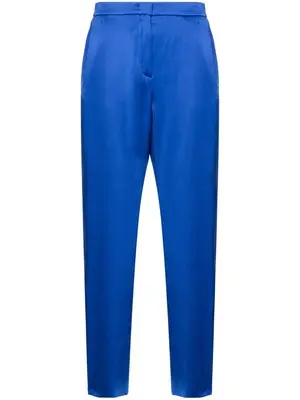 Giorgio Armani Tapered Silk Trousers - Blue