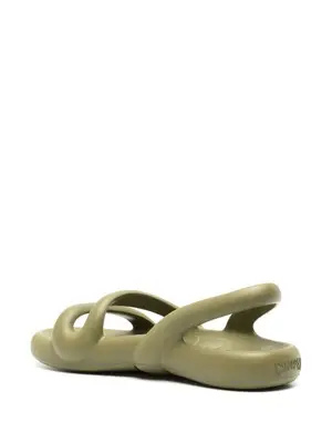 Camper Kobarah Round-toe Flat Sandals - Green