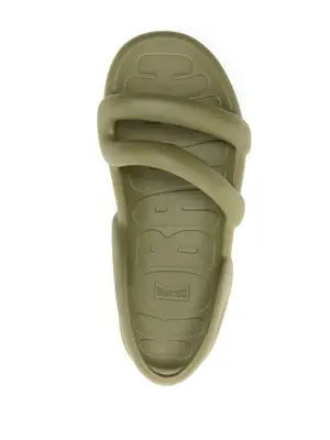 Camper Kobarah Round-toe Flat Sandals - Green