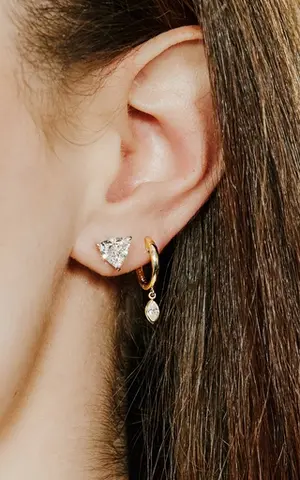 VRAI 14k Lab-grown Diamond Huggie Earrings