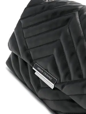 Armani Exchange Logo-plaque Quilted Shoulder Bag - Black