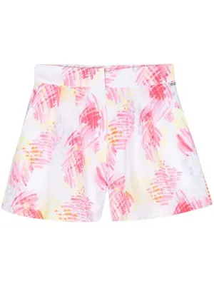 Armani Exchange Abstract-print Pleated Shorts