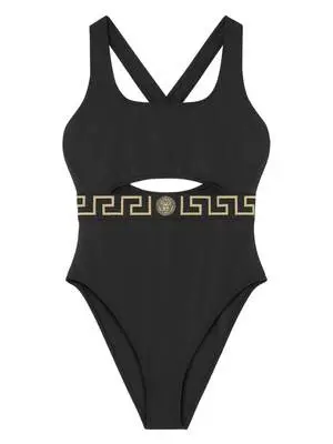 Versace Greca Border One-piece Swimsuit - Black