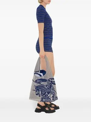 Burberry Equestrian Knight Crochet-knit Tote Bag