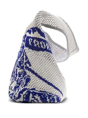 Burberry Equestrian Knight Crochet-knit Tote Bag