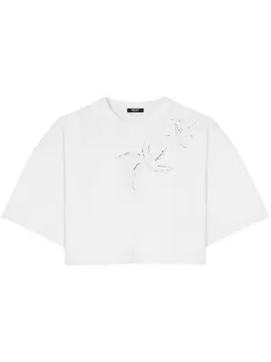 Versace Embroidered Cropped T-shirt