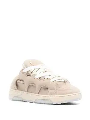 SANTHA Panelled Suede Slippers