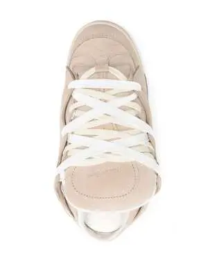SANTHA Panelled Suede Slippers