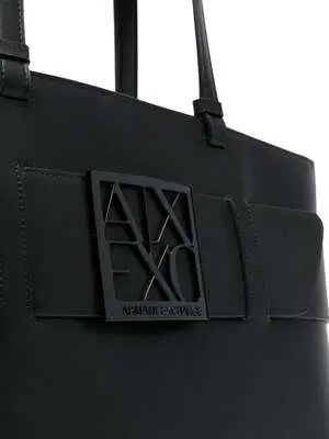 Armani Exchange Logo-plaque Tote Bag - Black