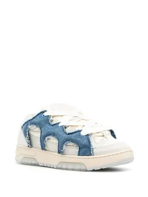 SANTHA Panelled Padded Leather Sneakers