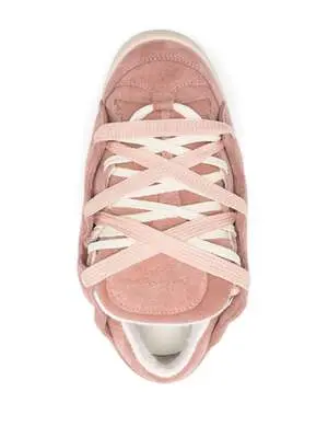SANTHA Panelled Padded Leather Sneakers - Pink