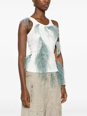 Acne Studios Feather-detailed Ribbed Tank Top