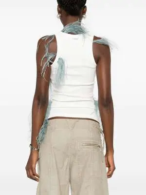 Acne Studios Feather-detailed Ribbed Tank Top