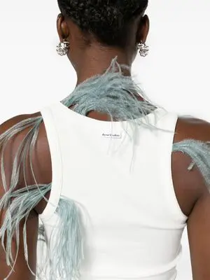 Acne Studios Feather-detailed Ribbed Tank Top