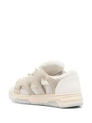 SANTHA Panelled Leather Sneakers - Neutrals