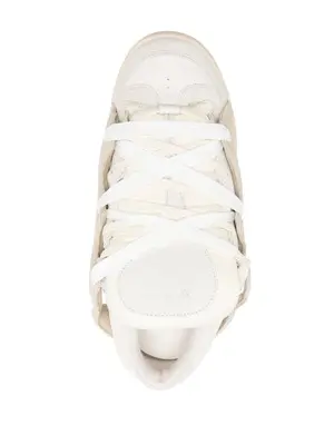 SANTHA Panelled Leather Sneakers - Neutrals