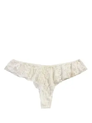 FLEUR DU MAL Venus Flutter Lace Panty - Neutrals