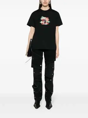 Givenchy 4g Flowers-print Cotton T-shirt