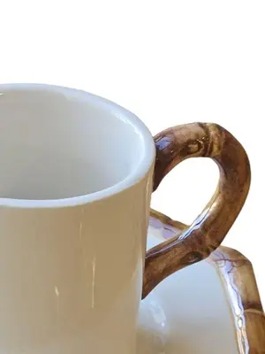 LES-OTTOMANS Bamboo Ceramic Coffee Cup