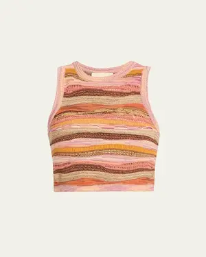 Ulla Johnson Ulla Johnson Miri Stripe Knit Tank Top - Sunset