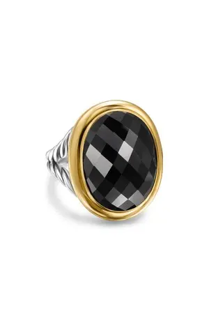 David Yurman Albion Oval Stone Ring - Sterling Silver/ Black Onyx