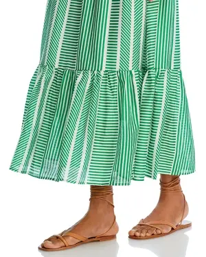 Aqua Striped Midi Skirt Exclusive