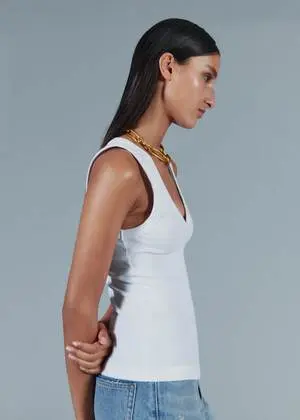 ME+EM V-neck Vest - Bright White