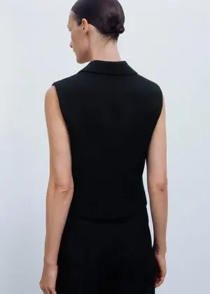 ME+EM Sleeveless Tuxedo Jacket