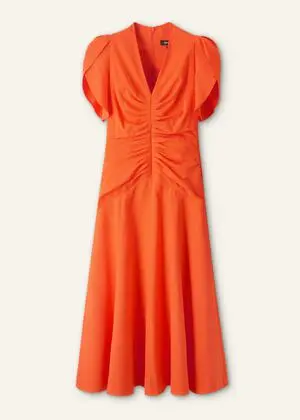 ME+EM Textured Pleat Front Midi Dress