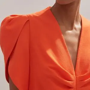 ME+EM Textured Pleat Front Midi Dress