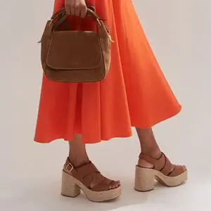 ME+EM Textured Pleat Front Midi Dress