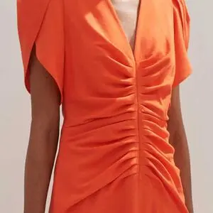 ME+EM Textured Pleat Front Midi Dress