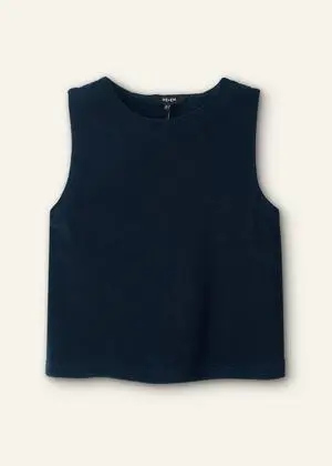 ME+EM Toweling Crop Top - Navy