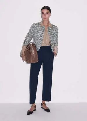 ME+EM Slim Crop Tux Trousers - Navy