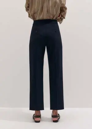 ME+EM Slim Crop Tux Trousers - Navy