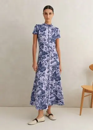 chinese dress ladies Long Cap Sleeve Floral Chiffon Formal Dress Floral Chiffon & Cap Sleev –  The Dress Outlet
