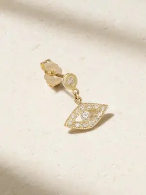 Jacquie Aiche 14-karat Diamond Evil Eye Stud Earring - Gold