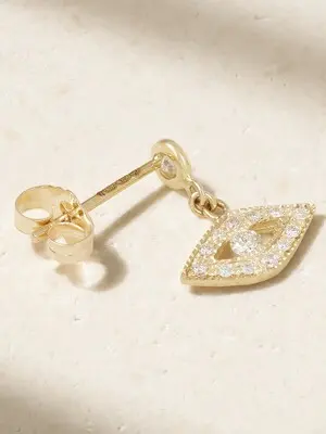Jacquie Aiche 14-karat Diamond Evil Eye Stud Earring