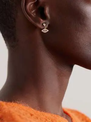 Jacquie Aiche 14-karat Diamond Evil Eye Stud Earring