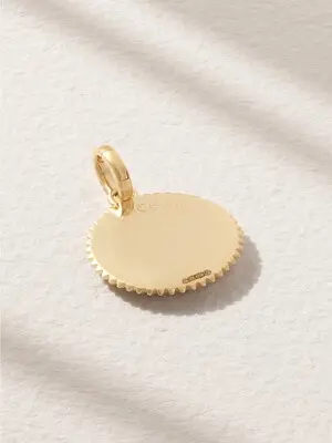 FOUNDRAE Crescent 18-karat Diamond, And Enamel Pendant