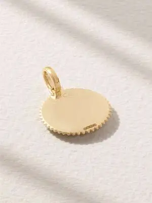 FOUNDRAE Crescent 18-karat Diamond, And Enamel Pendant